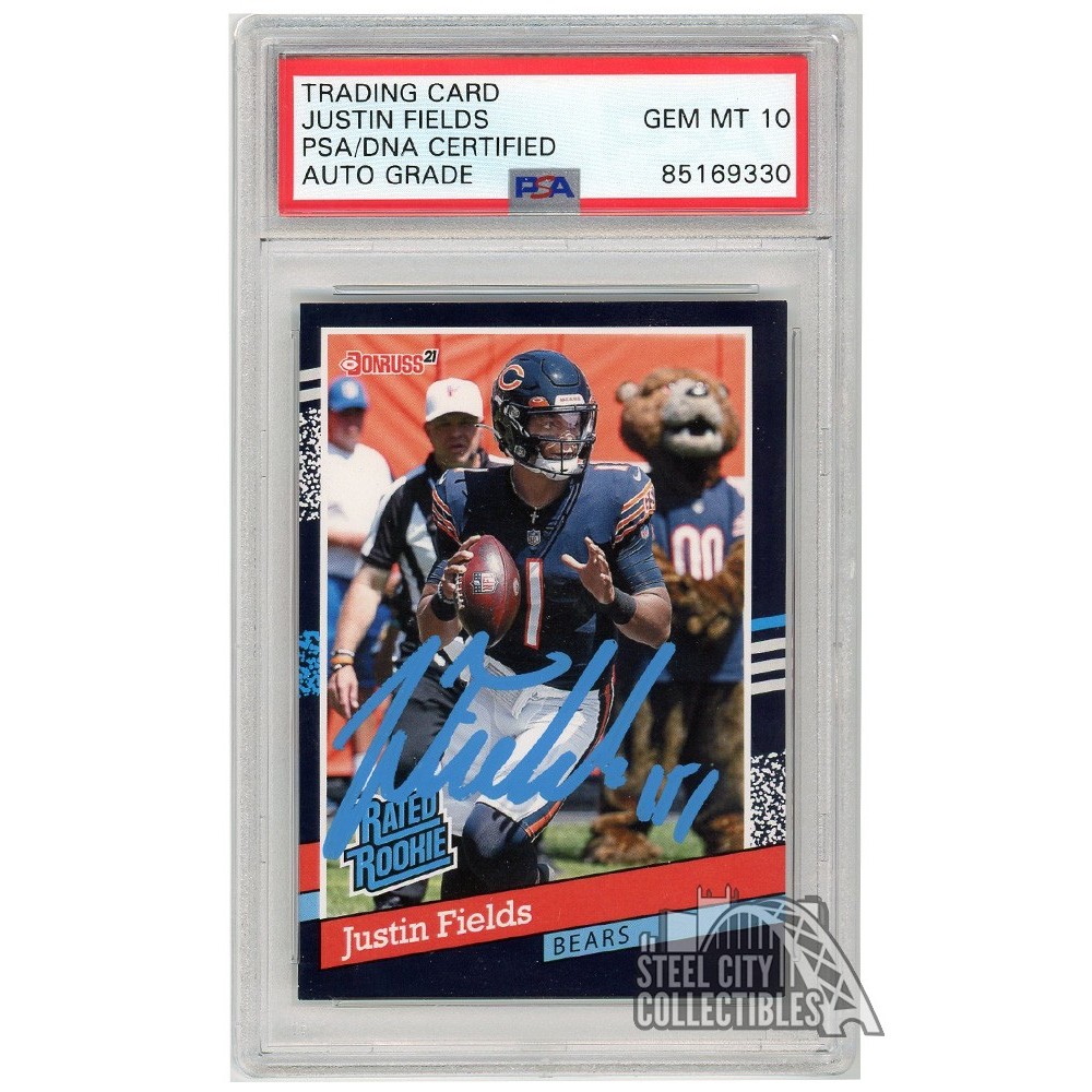 Justin Fields 2021 Panini Donruss Instant Rated Rookie Autograph Card # ...