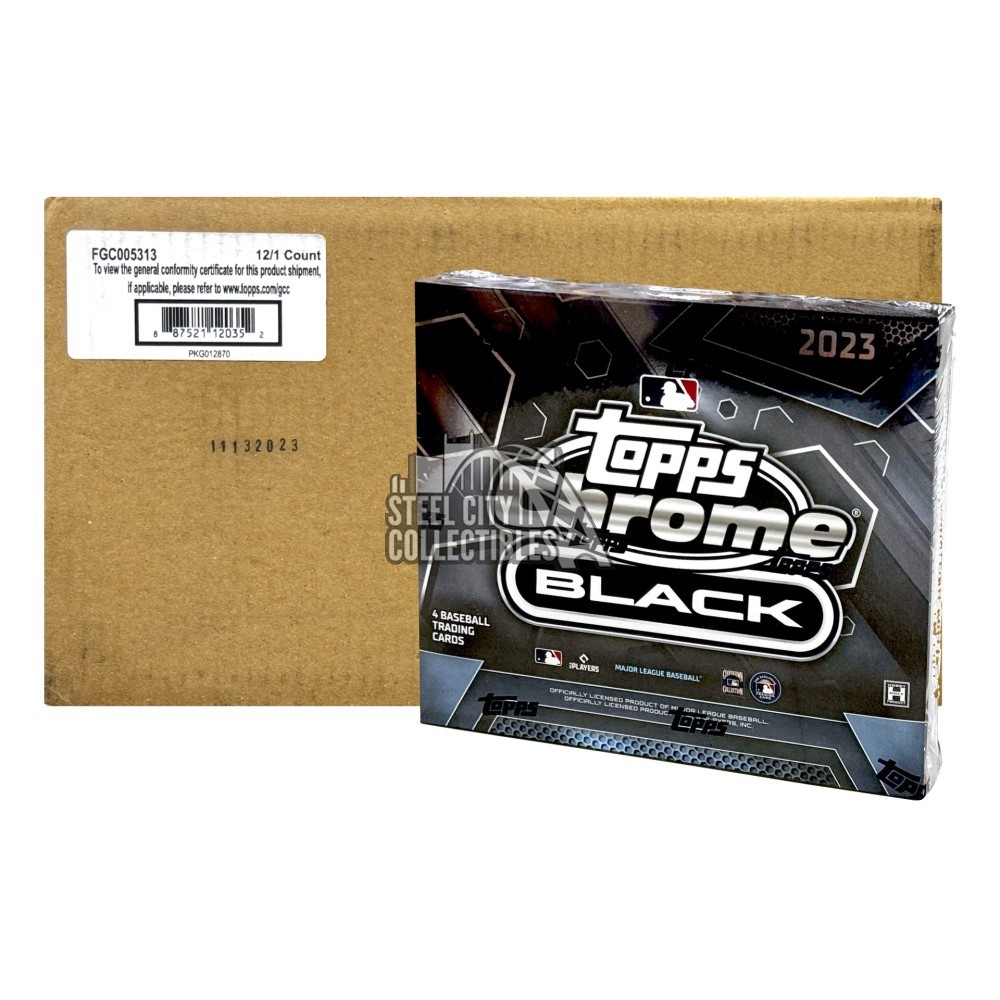 2023 Topps Chrome Black Baseball Hobby 12-Box Case | Steel City ...