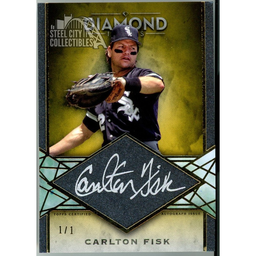 Carlton Fisk 2022 Topps Diamond Icons Gold Silver Ink Autograph Card # ...