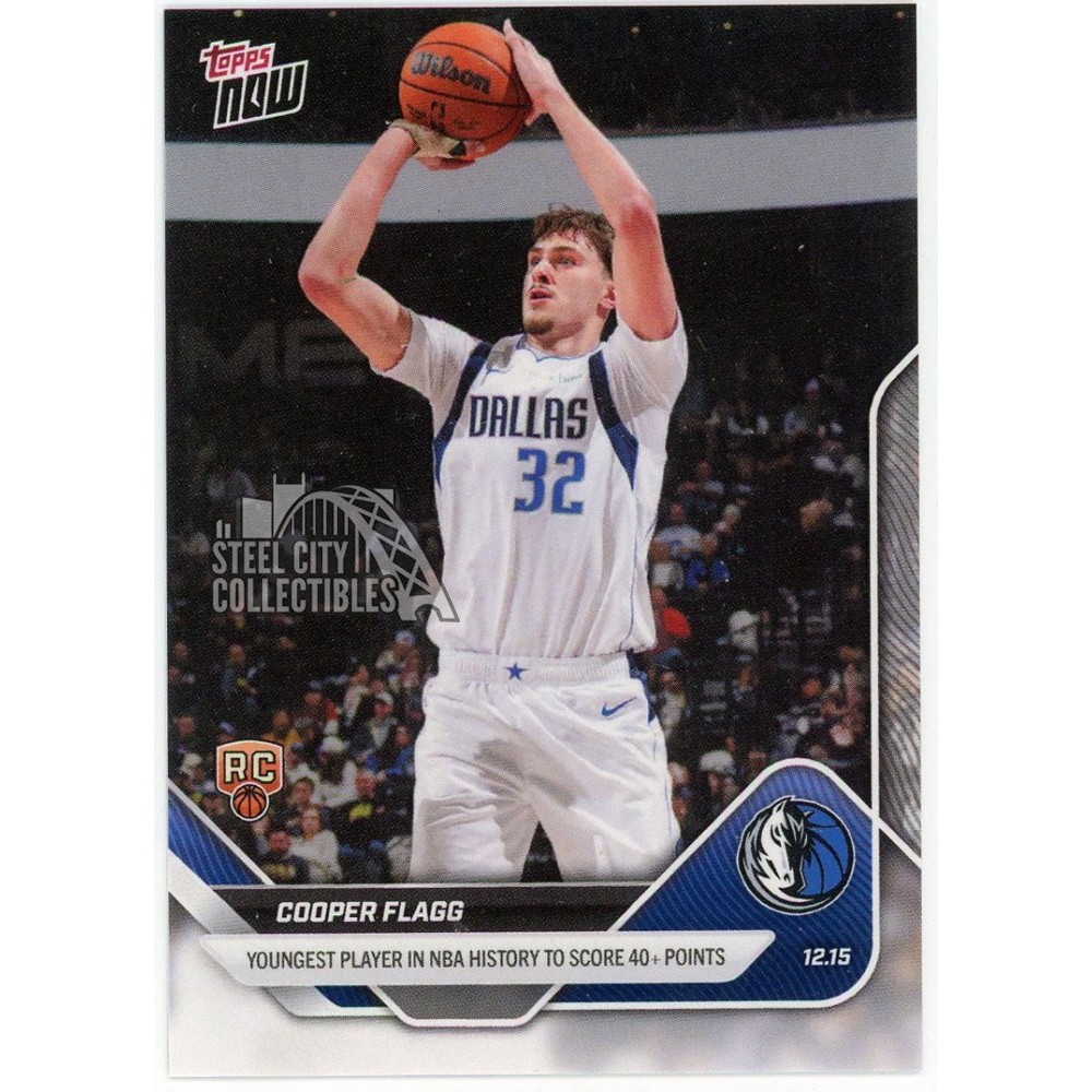 Cooper Flagg 2025-26 Topps Now Youngest to Score 40 Points Rookie Card ...