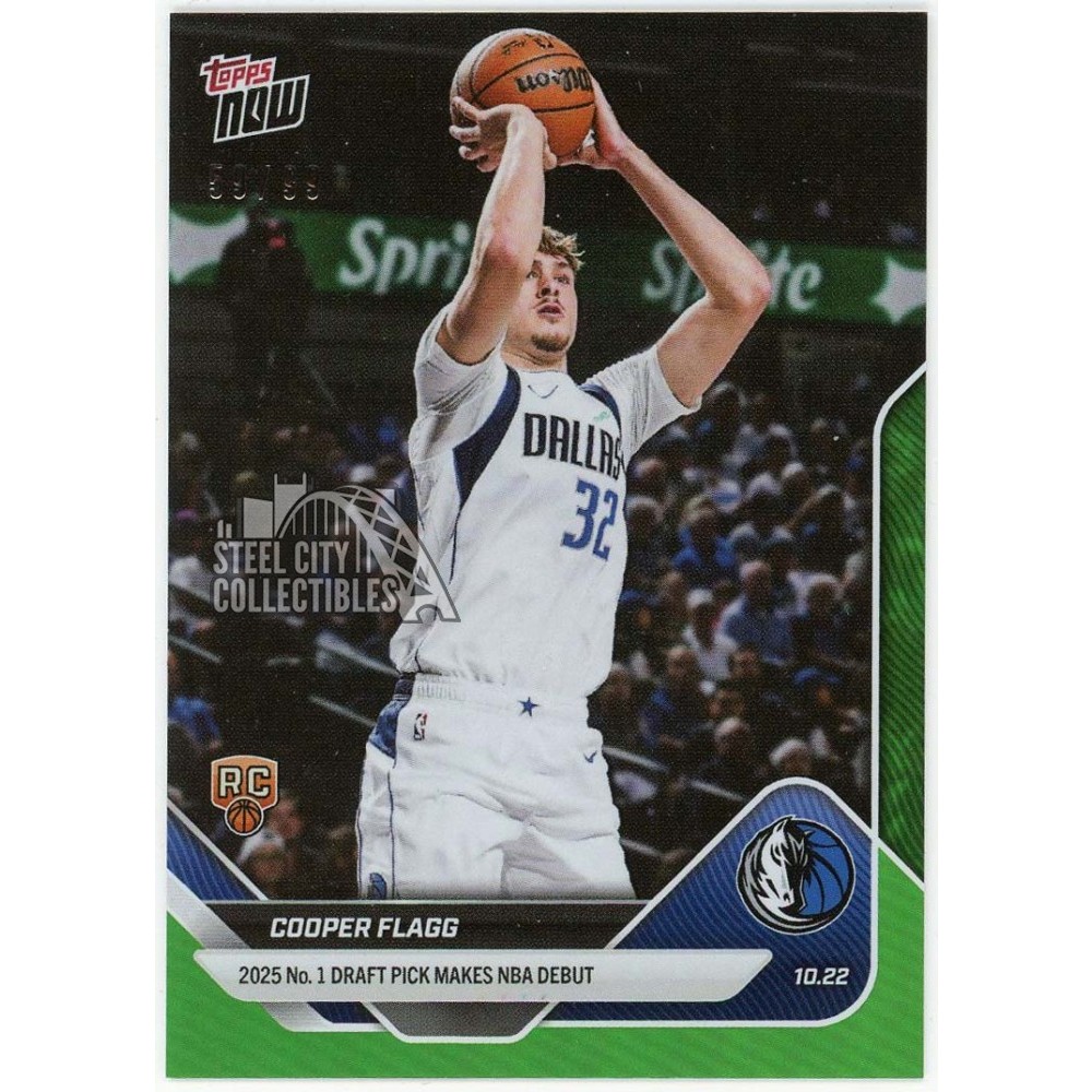 Cooper Flagg 2025-26 Topps Now Basketball Green Rookie Card #6 59/99 ...