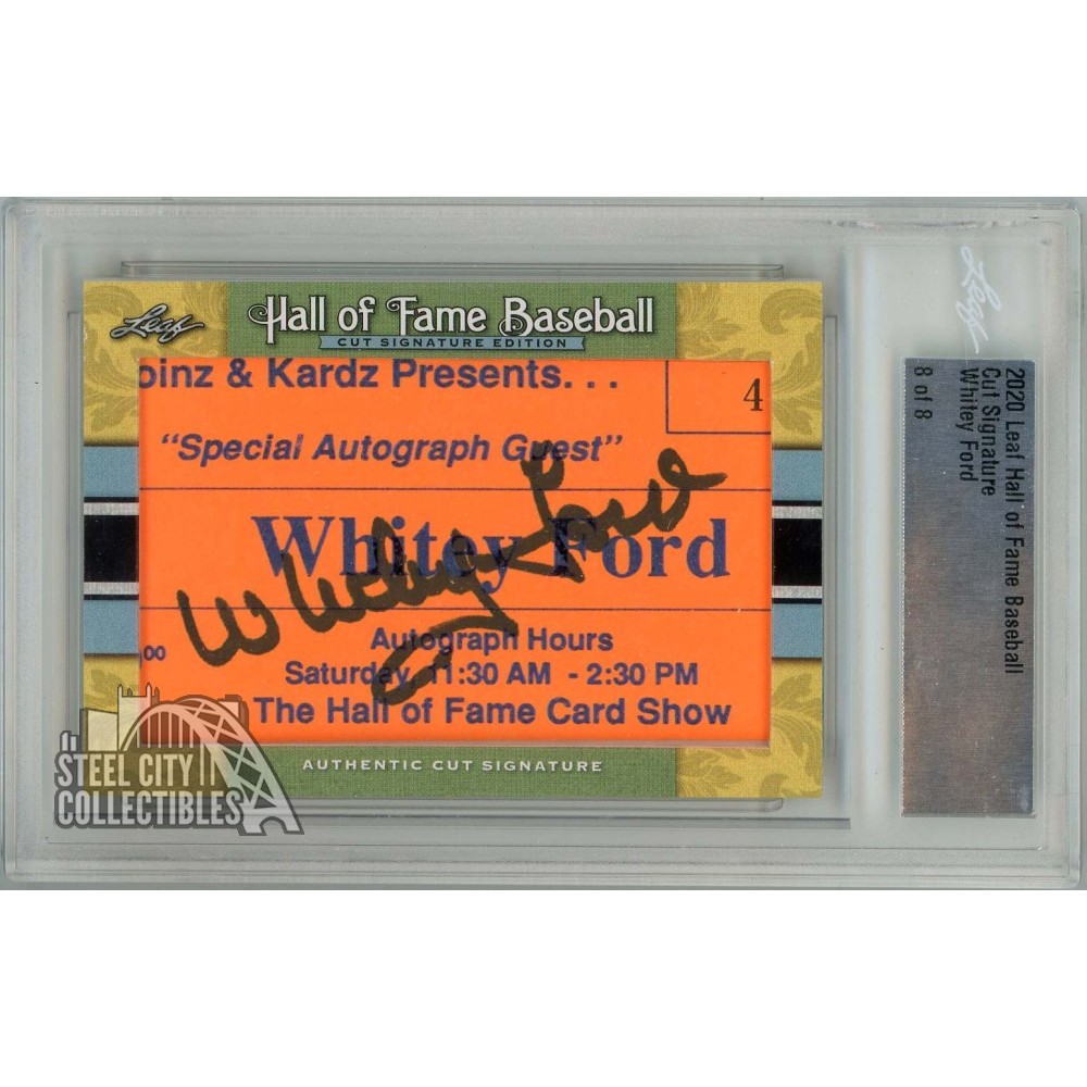 Whitey Ford 2020 Leaf Hall of Fame Baseball Cut Signature Autograph ...