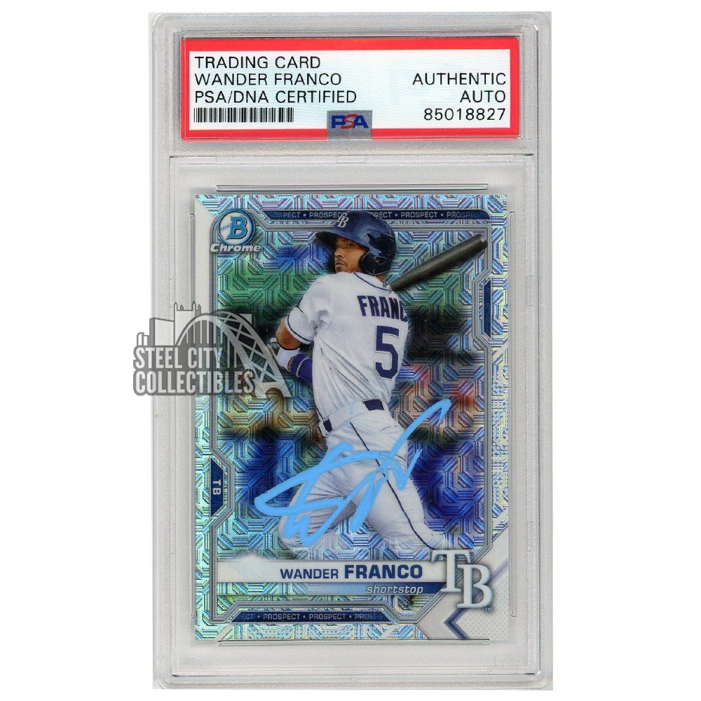 Wander Franco 2021 Bowman Chrome Mojo Autograph Card #BCP-57 PSA/DNA (Light Blue) | Steel City ...