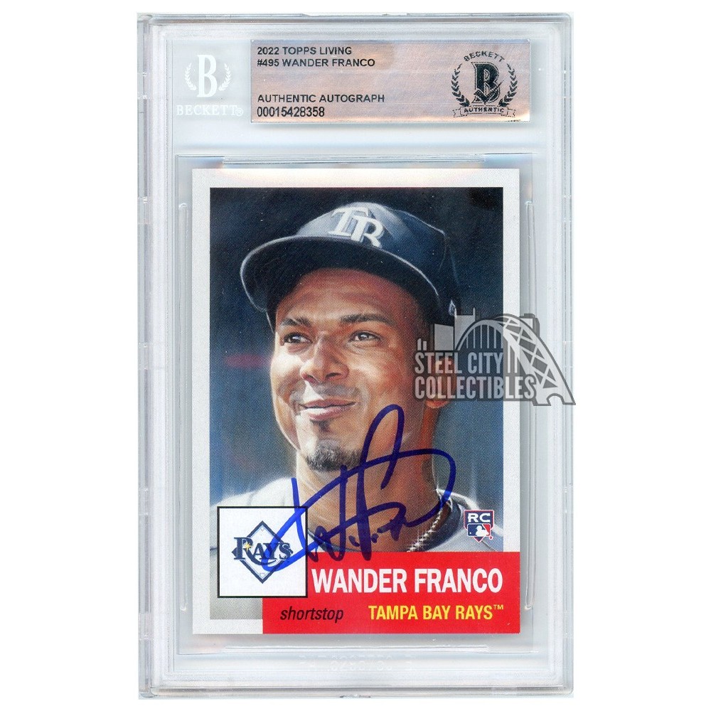 Wander Franco 2022 Topps Living Autograph Rookie Card #495 BAS | Steel ...
