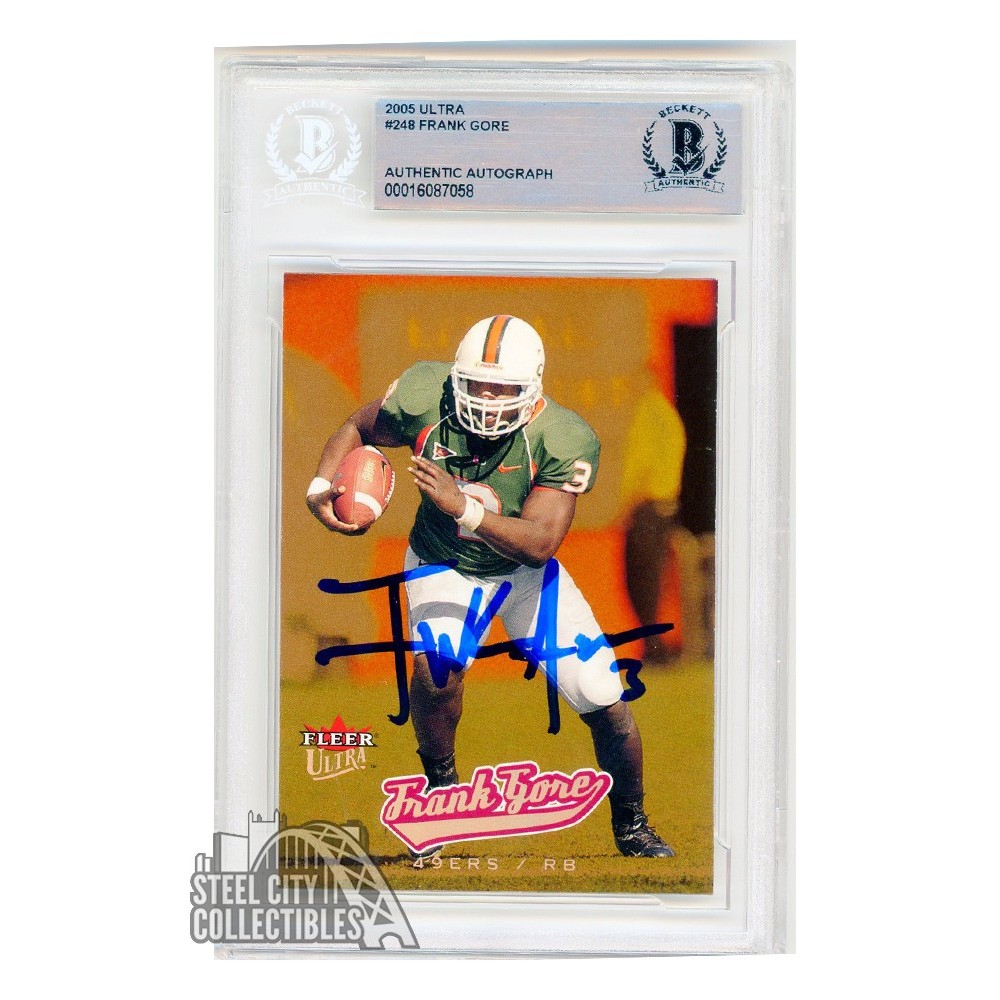 Frank Gore 2005 Fleer Ultra Autograph Rookie Card #248 BAS | Steel City ...