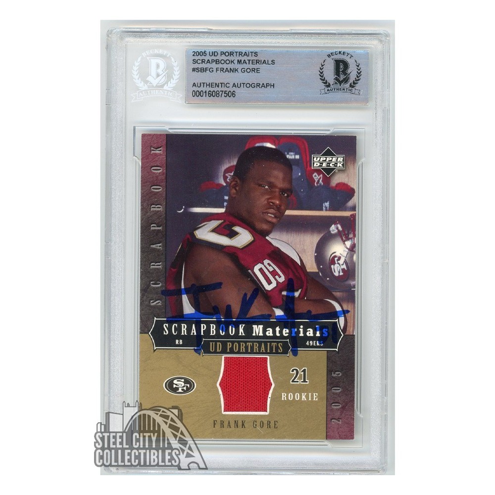 Frank Gore 2005 Upper Deck Portraits Scrapbook Materials Autograph ...