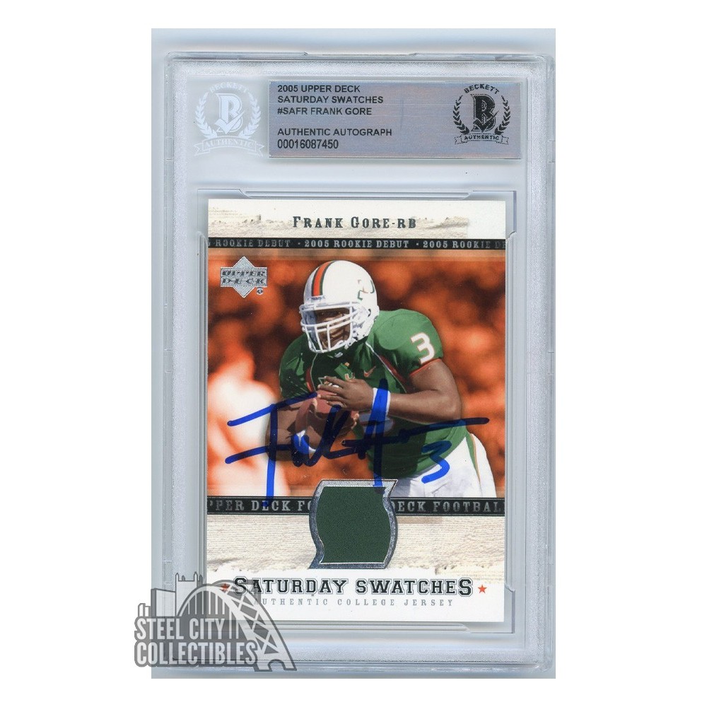 Frank Gore 2005 Upper Deck Saturday Swatches Autograph Jersey Card # ...