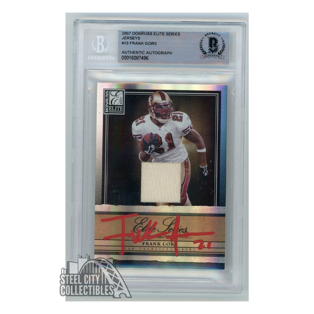 Frank Gore 2007 Donruss Elite Autograph Jersey Card /115 #13 BAS (Red ...