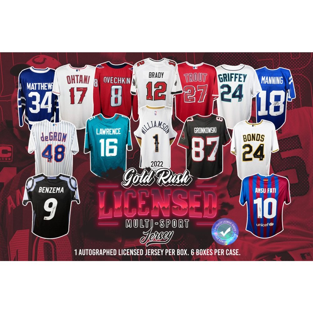 2022 Gold Rush Licensed Autographed Multi-Sport Jersey 6-Box Case ...
