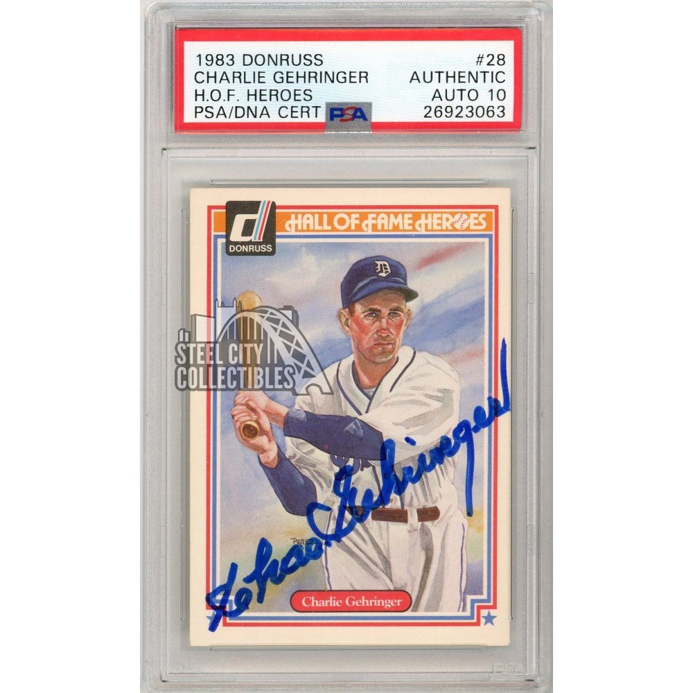 Charlie Gehringer 1983 Donruss Hall of Fame Heroes Autograph Card #28 ...