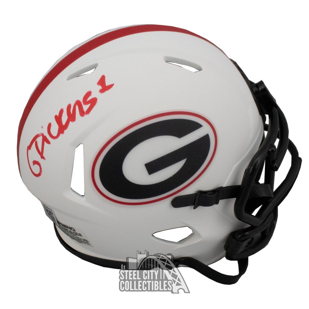 George Pickens Autographed Georgia Lunar Eclipse Mini Football Helmet ...