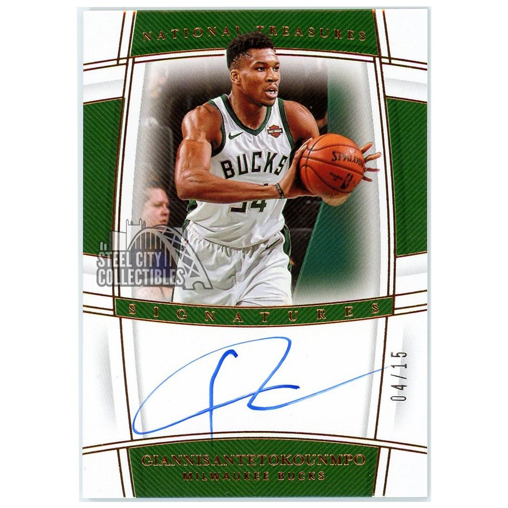 Giannis Antetokounmpo 2019-20 Panini National Treasures Signatures ...