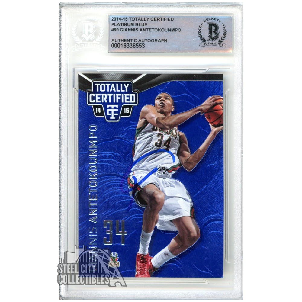 Giannis Antetokounmpo 2014-15 Panini Totally Certified Platinum Blue ...