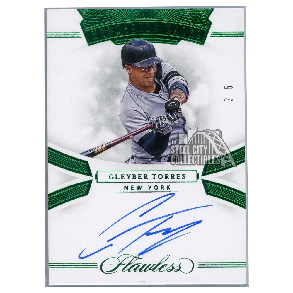 Gleyber Torres 2020 Panini Flawless Memorable Marks Emerald Autograph ...