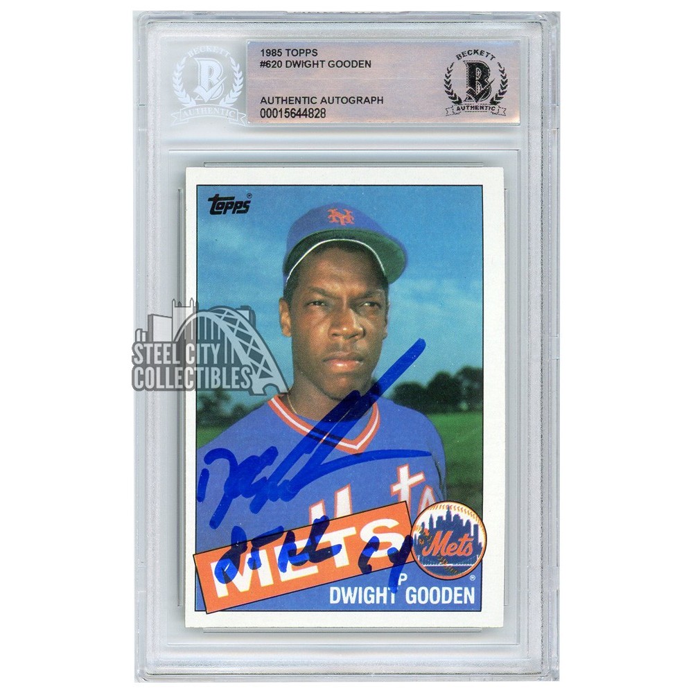 Dwight Gooden 1985 Topps "85 NL CY" Autograph RC Card #620 BAS | Steel ...