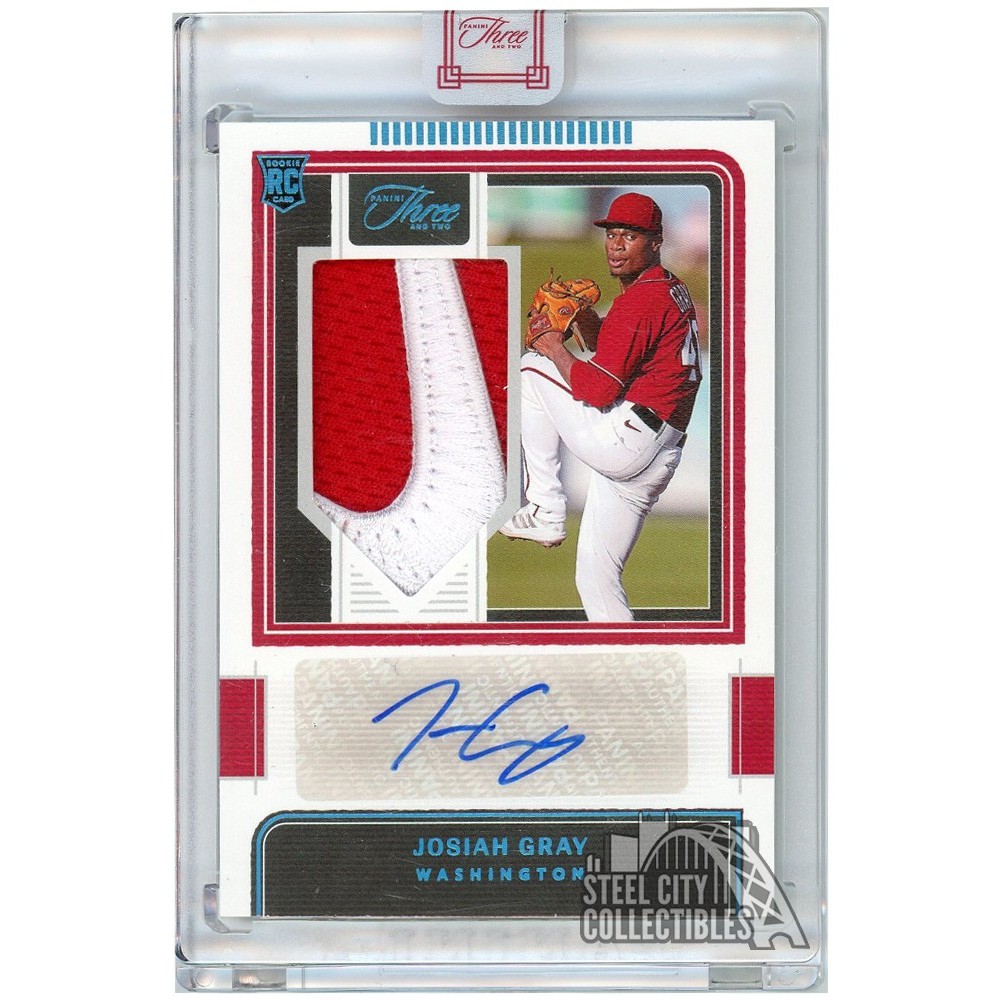 Josiah Gray 2022 Panini Three & Two Rookie Nike Logo Patch Autograph ...