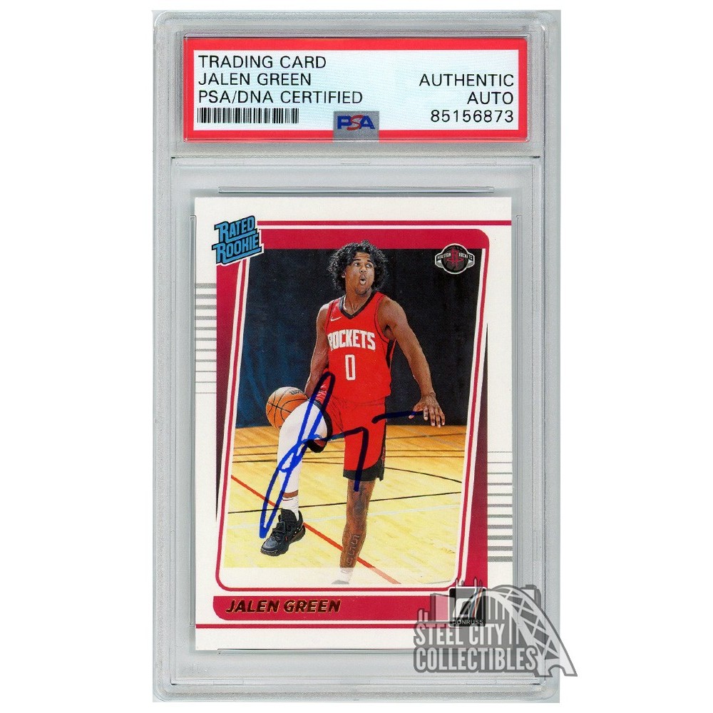 Jalen Green 2021-22 Panini Donruss Rated Rookie Autograph Card #209 PSA/DNA | Steel City ...
