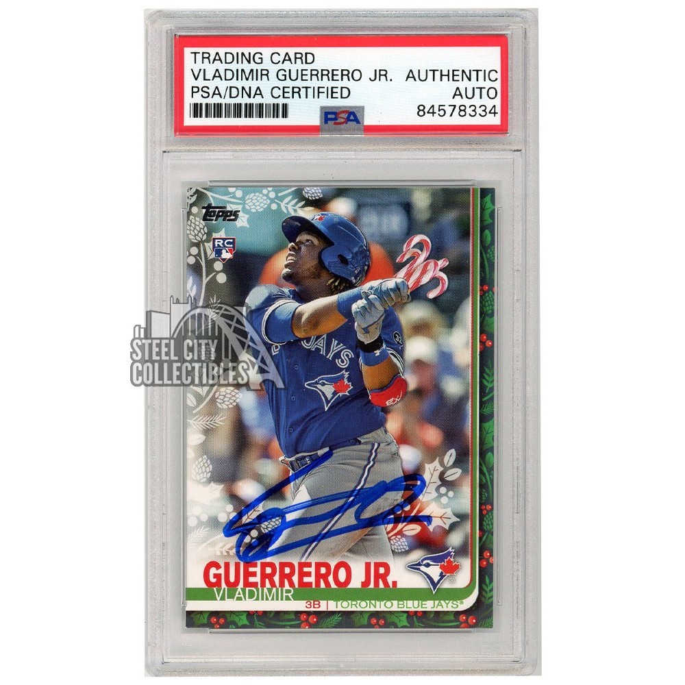 Vladimir Guerrero Jr 2019 Topps Holiday Candy Cane Variation Autograph ...
