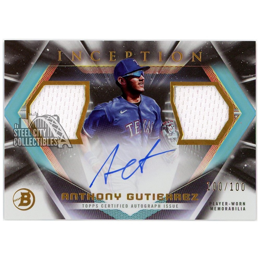 Anthony Gutierrez 2023 Bowman Inception Dual Jersey Relic Autograph ...