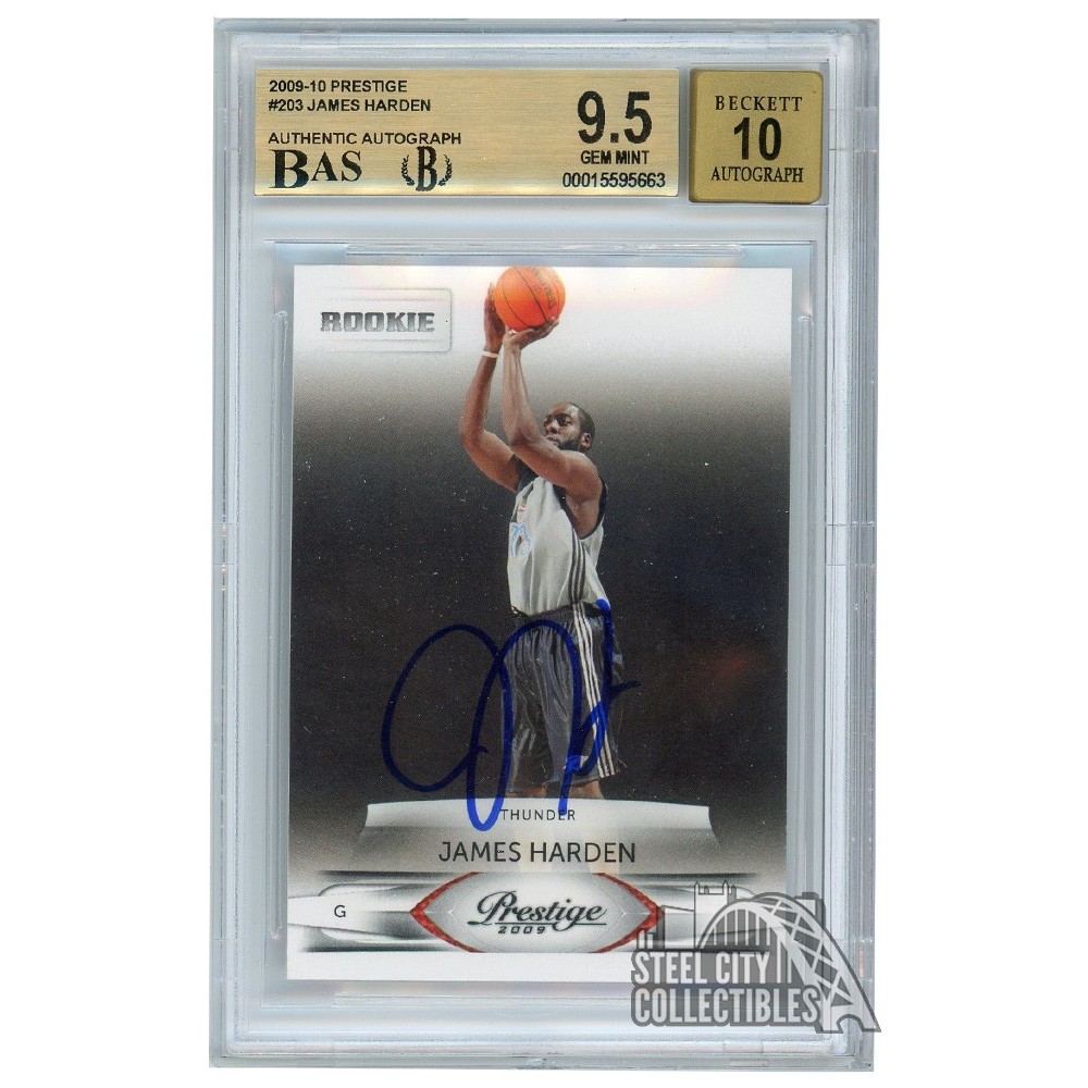 James Harden 2009-10 Panini Prestige Autograph Rookie Card #203 BGS 9.5 ...