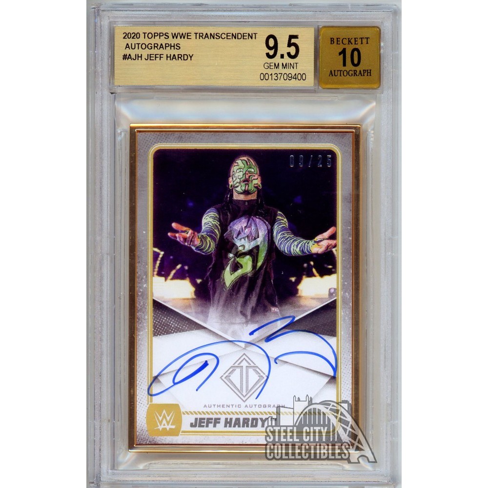 Jeff Hardy 2020 Topps Transcendent WWE Autograph Card #A-JH 09/25 BGS 9 ...