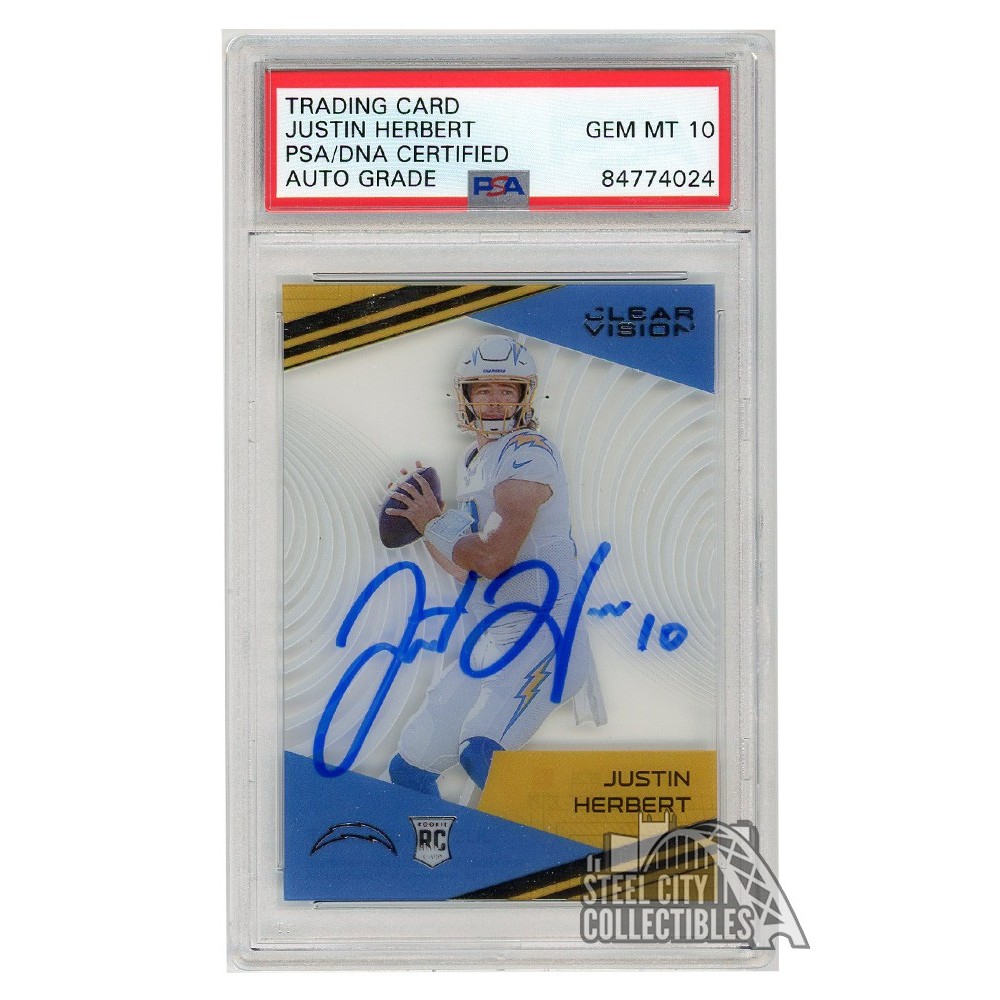 Justin Herbert 2020 Panini Chronicles Clear Vision Autograph RC Card # ...