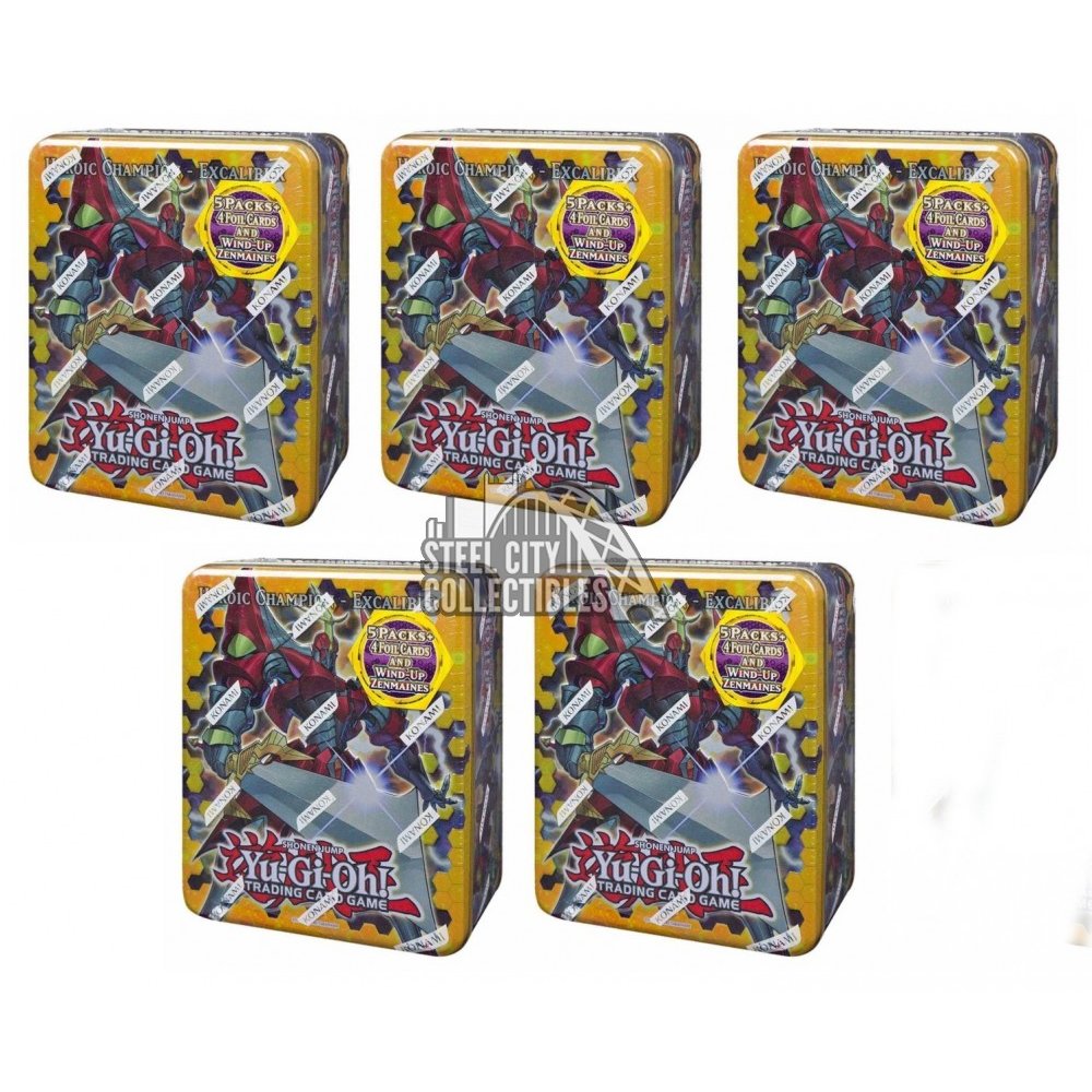 Konami Yu-Gi-Oh Heroic Champion - Excalibur Collectible 5-Tin Lot ...