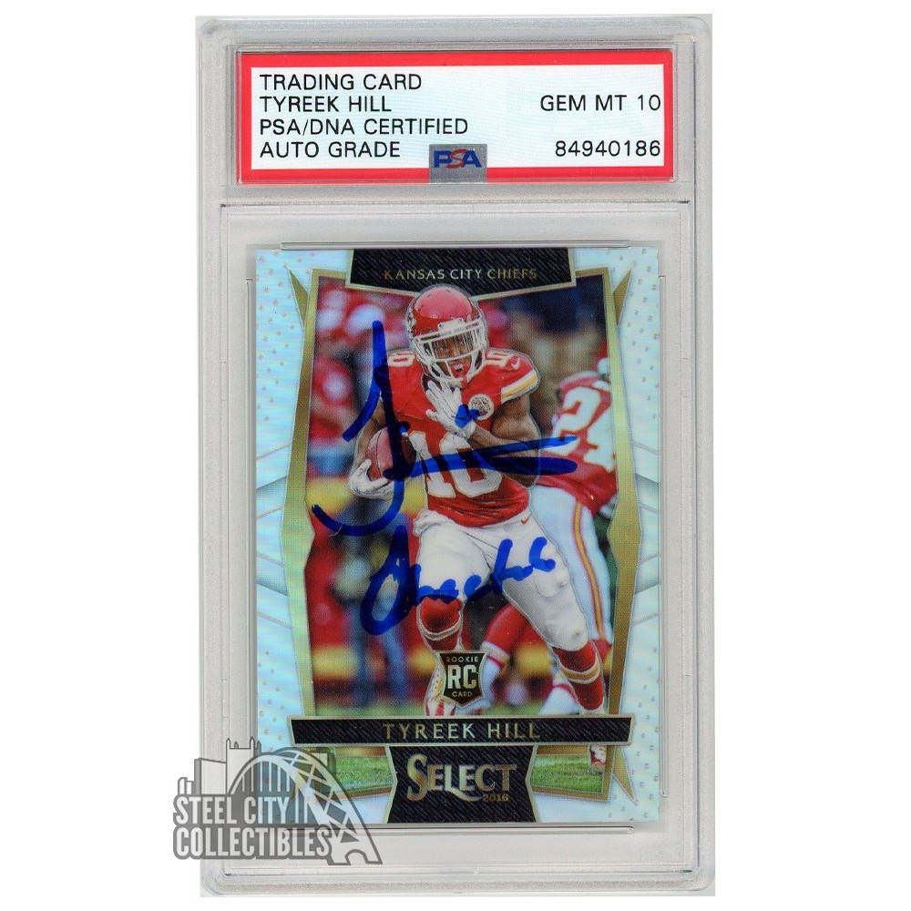 Tyreek Hill 2016 Panini Select Silver "Cheetah" Autograph Rookie Card ...