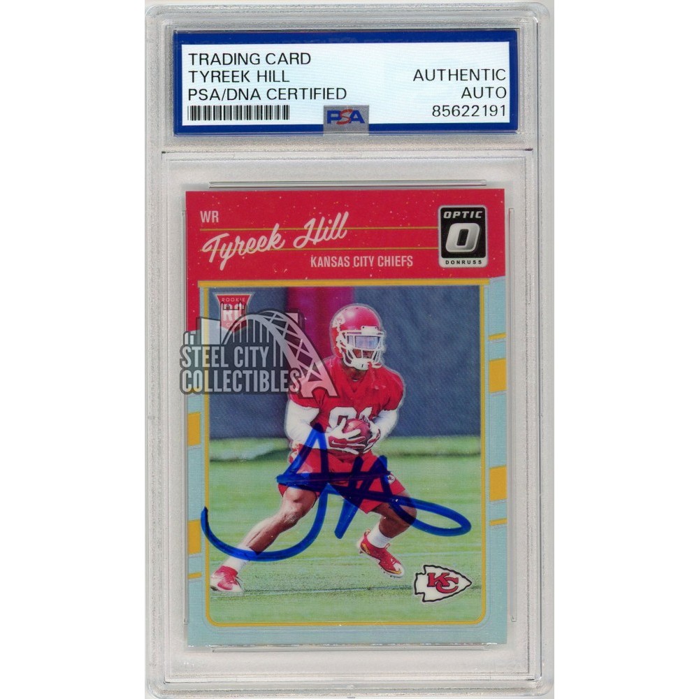 Tyreek Hill 2016 Panini Donruss Optic Holo Autograph Rookie Card #117 ...