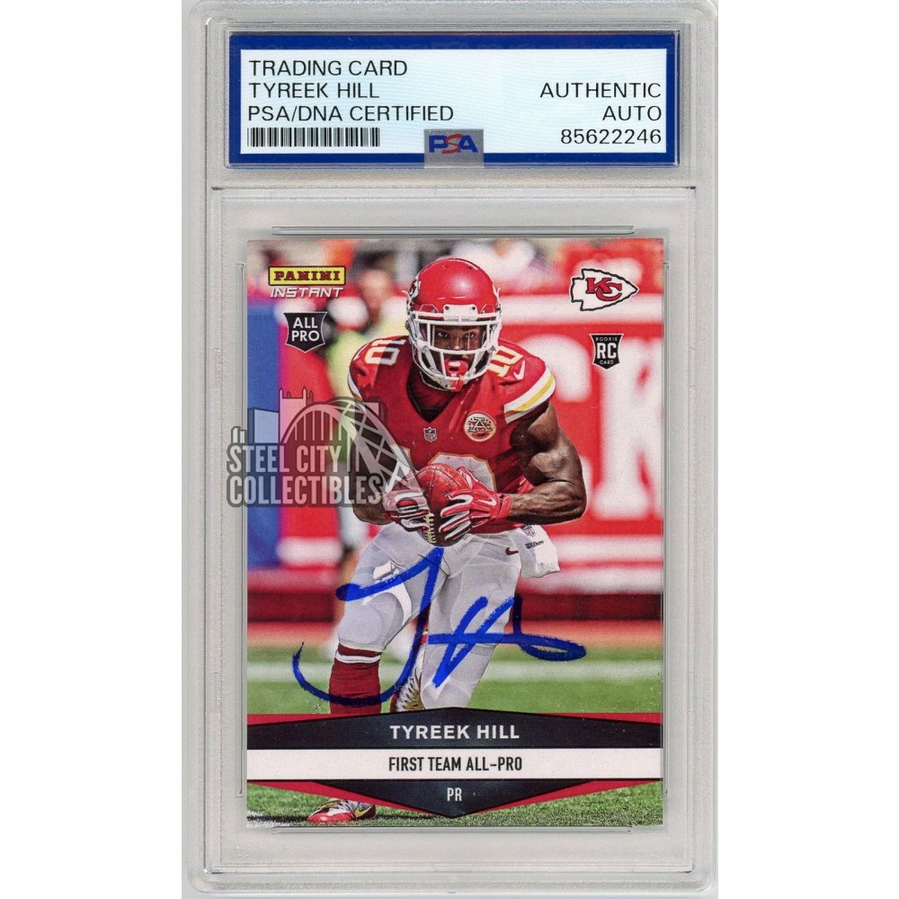 Tyreek Hill 2016 Panini Instant Autograph Rookie Card #705 /107 PSA/DNA ...