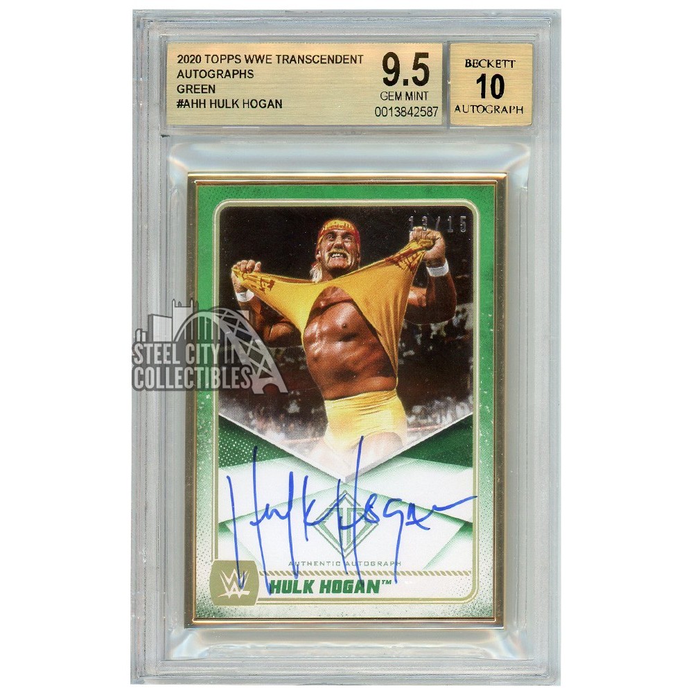 Hulk Hogan 2020 Topps Transcendent WWE Green Autograph Card #A-HH 13/15 ...