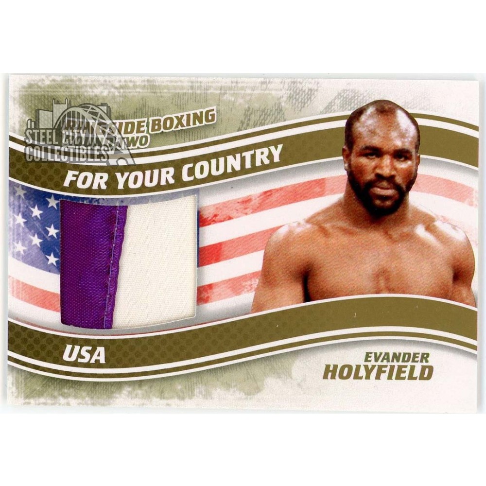 Evander Holyfield 2011 ITG Ringside Boxing For Your Country Gold Trunks ...
