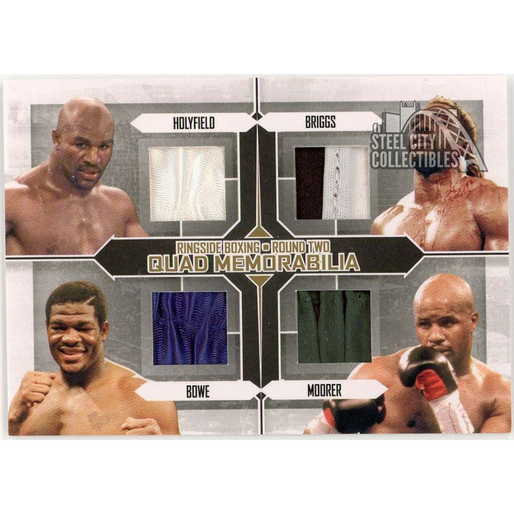 Holyfield Briggs Bowe Moorer 2011 ITG Ringside Boxing Gold Trunks Card ...
