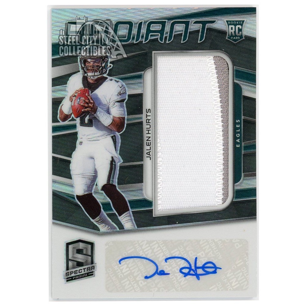 Jalen Hurts 2020 Panini Spectra Radiant Rookie Patch Autograph Card #6 ...