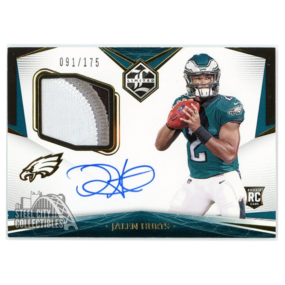 Jalen Hurts 2020 Panini Limited Rookie Patch Autograph Card #114 091/ ...