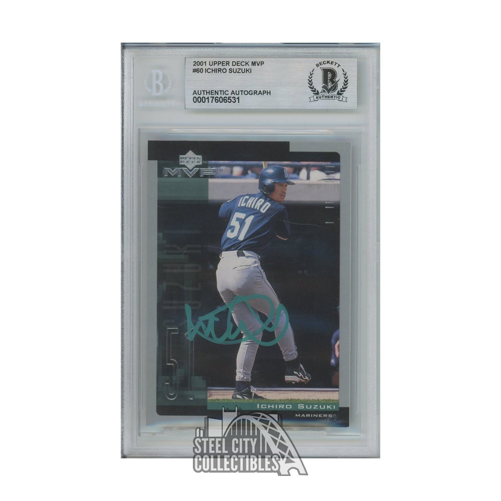 Ichiro Suzuki 2001 Upper Deck MVP Rookie Autograph Card #60 BAS | Steel ...