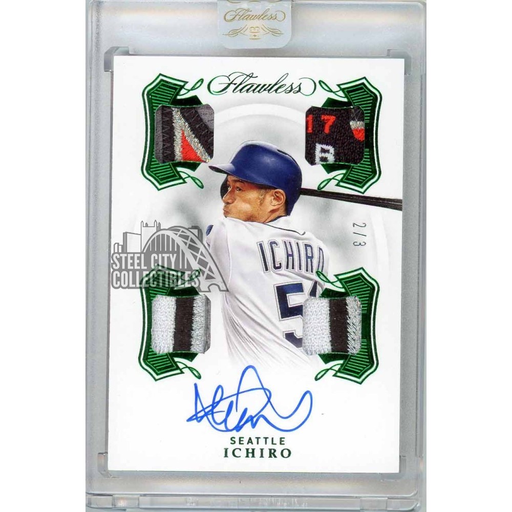 Ichiro 2020 Panini Flawless Emerald Quad Patch Autograph Card #QPS-I 2/ ...