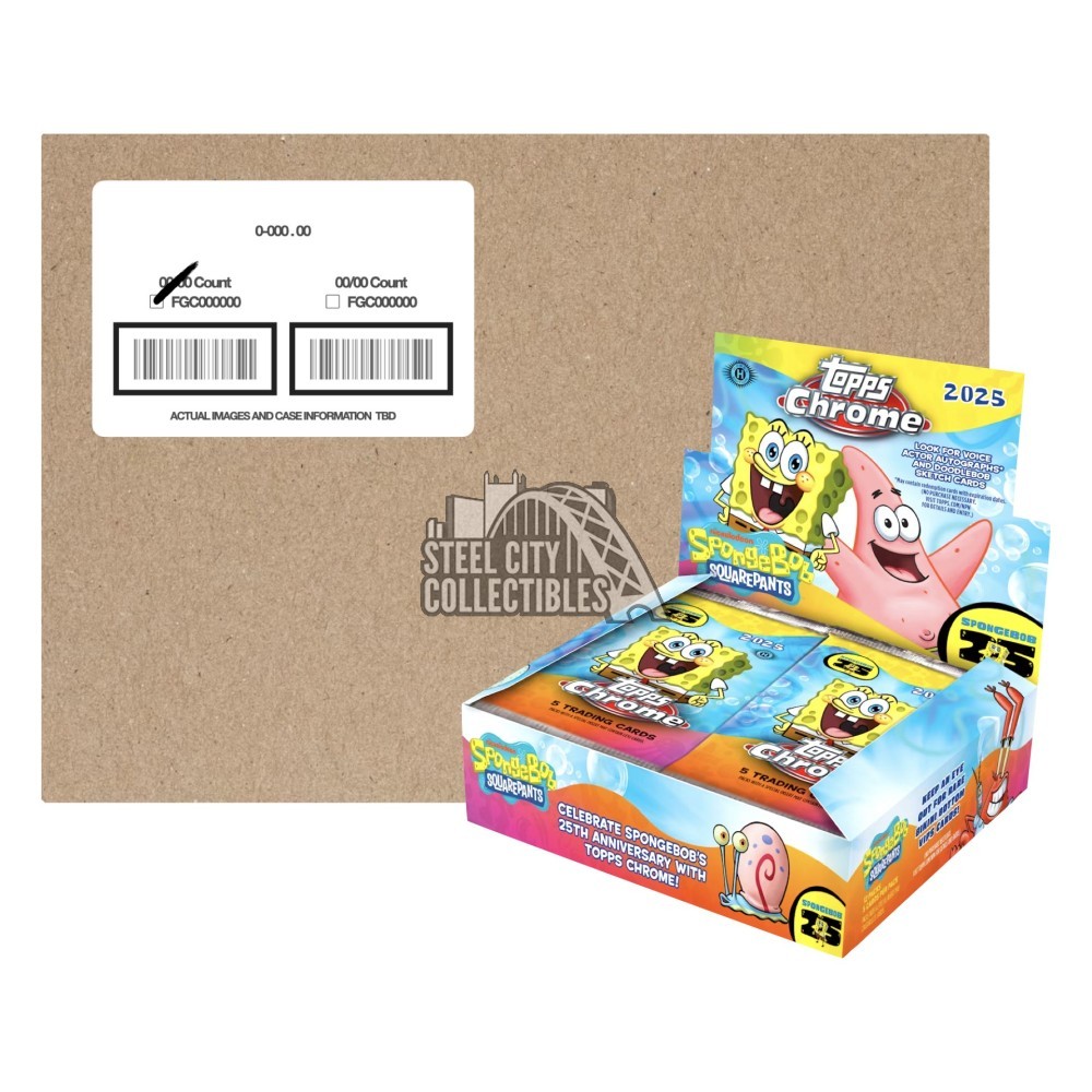 2025 Topps Chrome Spongebob 25th Anniversary Hobby 12-Box Case | Steel ...