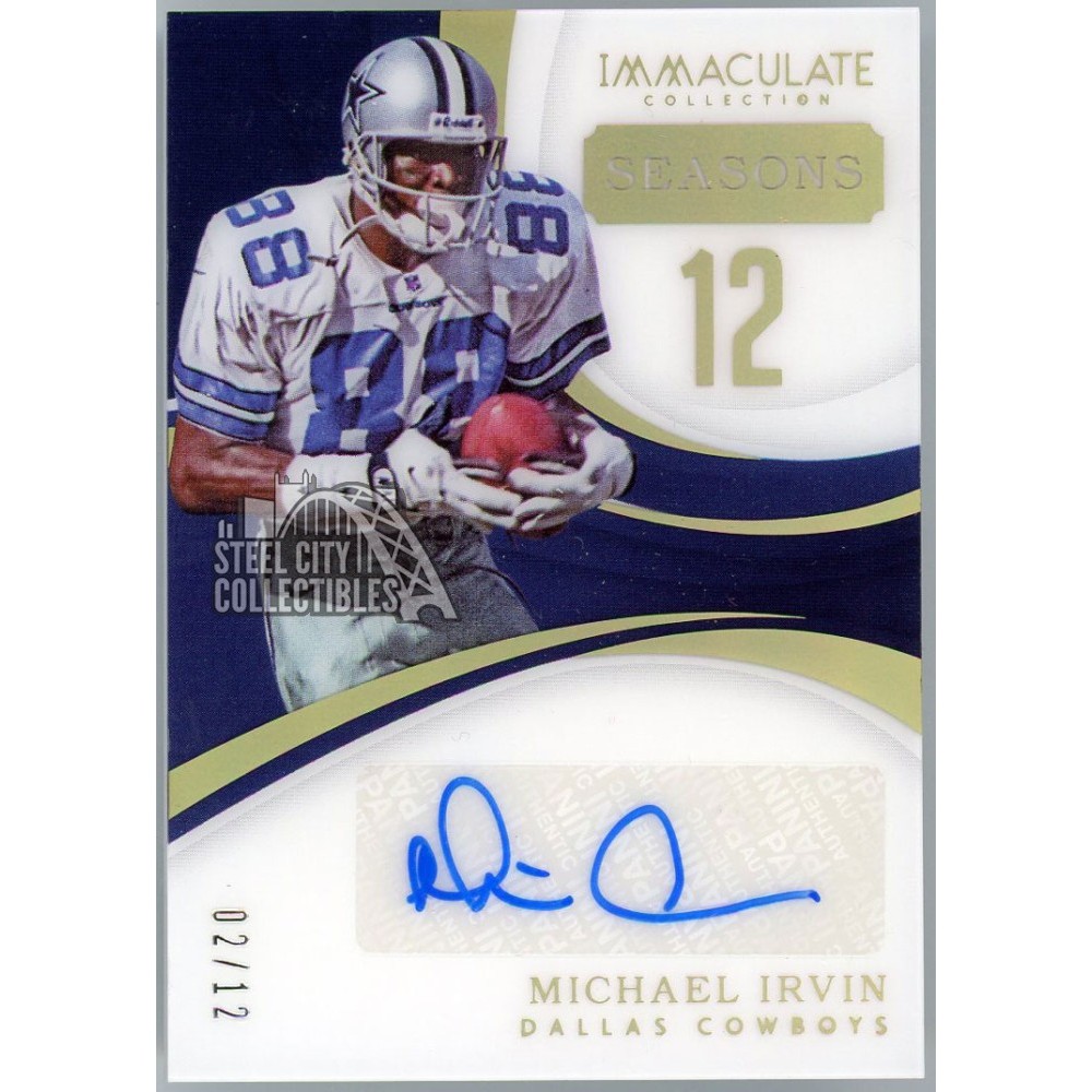 Michael Irvin 2018 Panini Immaculate Seasons Autograph Card #IS-MI 2/12 ...