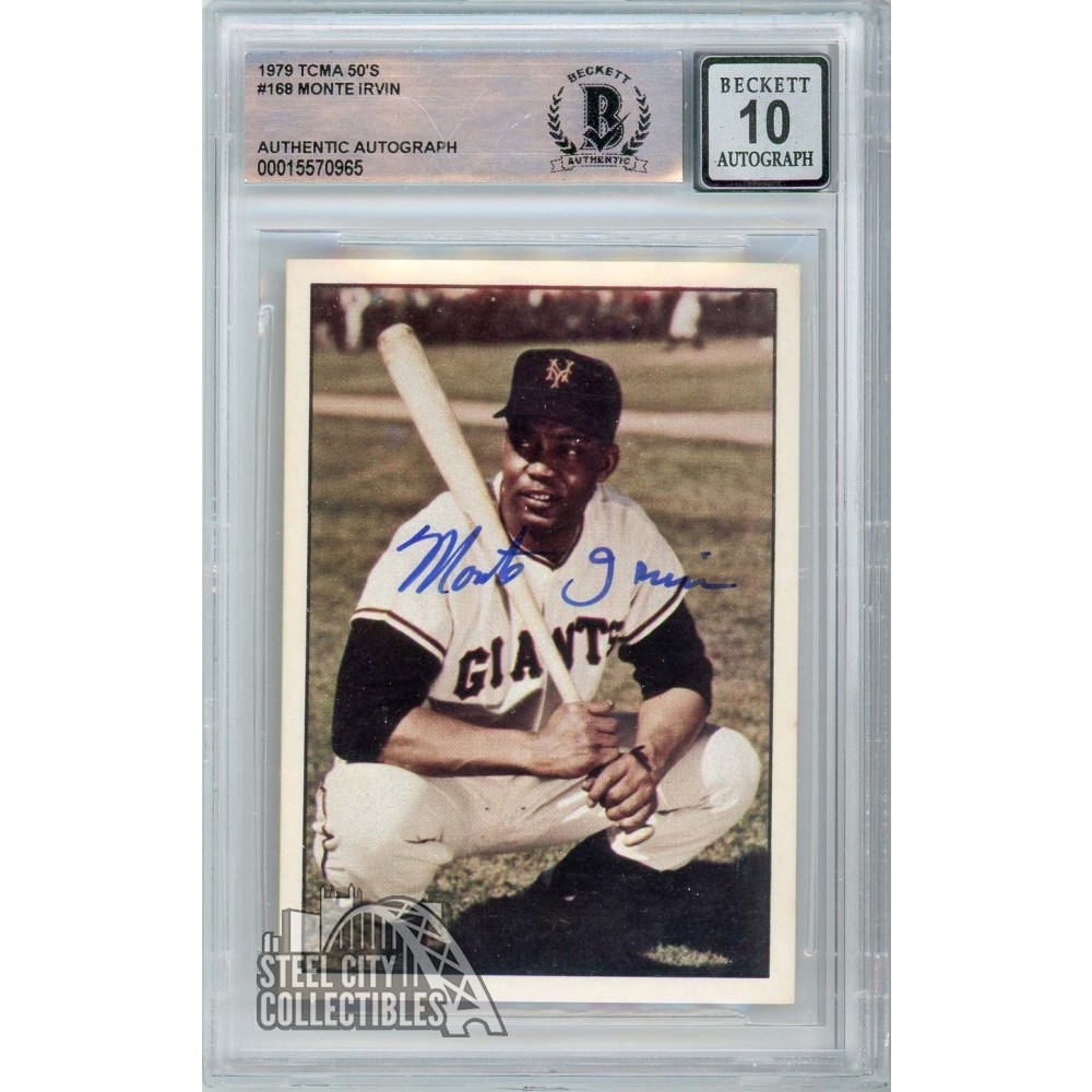 Monte Irvin 1979 TCMA 50's Autograph Card #168 BAS 10 | Steel City ...