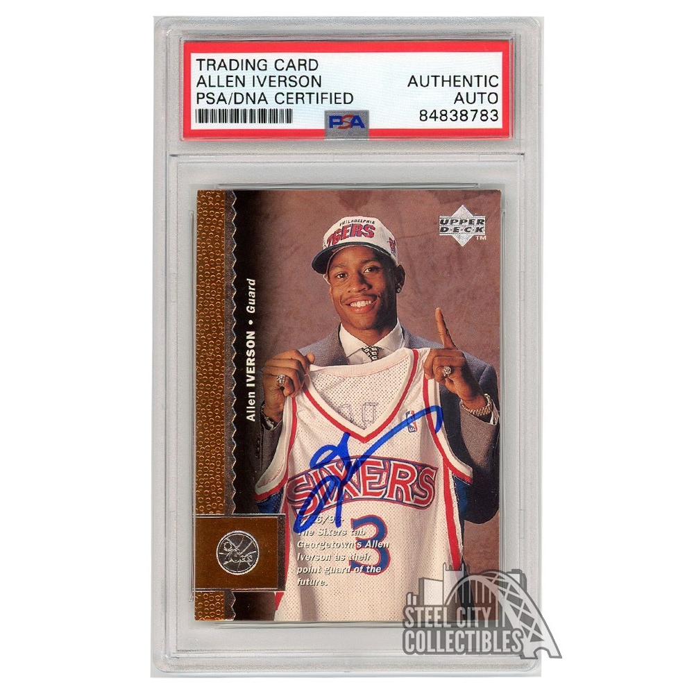 Allen Iverson 1996-97 Upper Deck Autograph Card #91 PSA/DNA | Steel ...