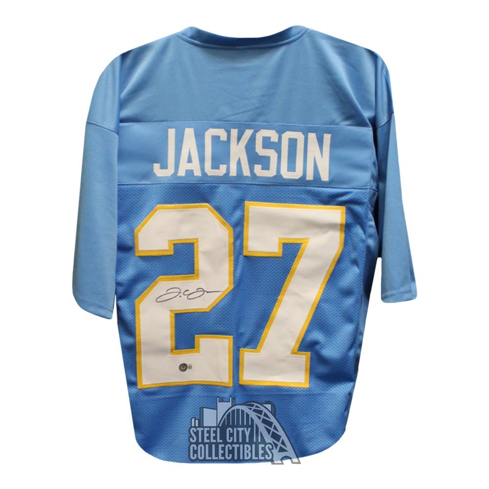 JC Jackson Autographed Los Angeles Custom Blue Football Jersey - BAS ...