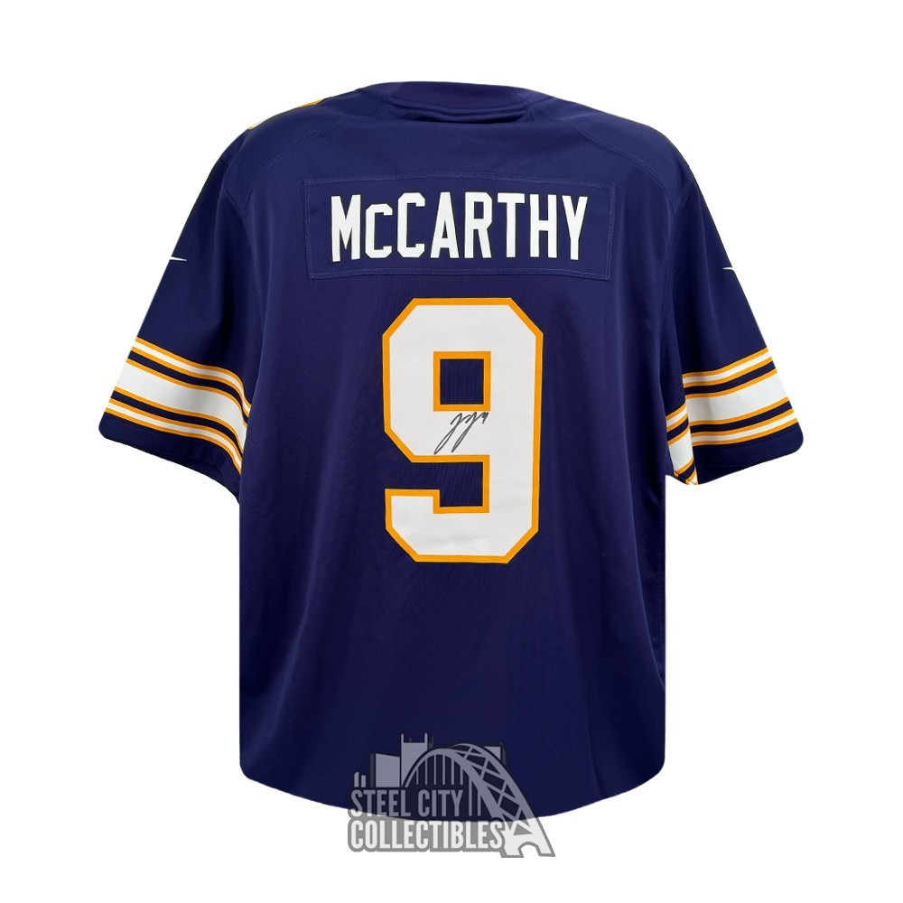 JJ McCarthy Autographed Minnesota Purple Nike Football Jersey - BAS ...