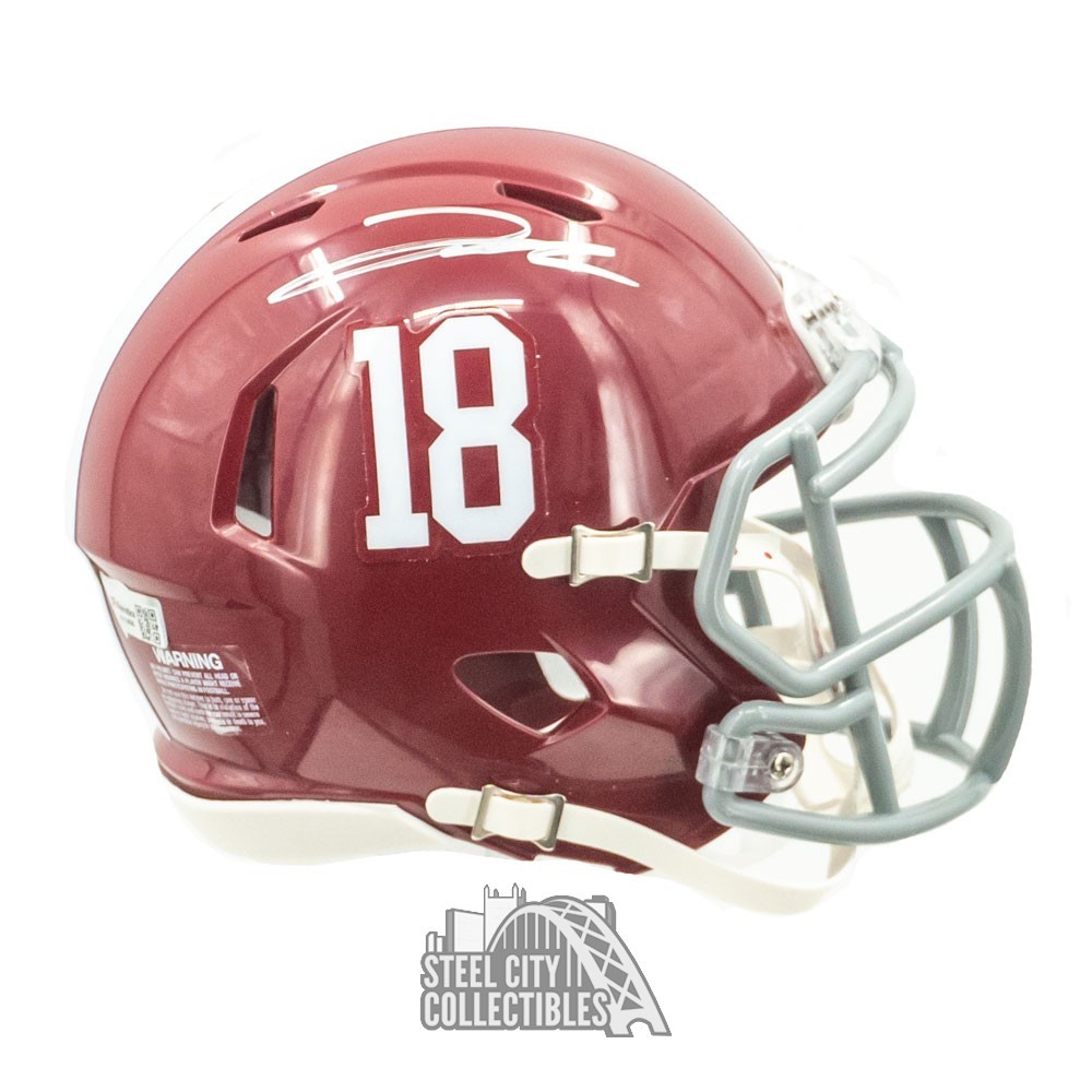 Jahmyr Gibbs Autographed Alabama Speed Football Mini Helmet - Fanatics ...