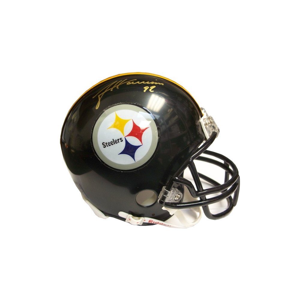 James Harrison Autographed Steelers Black Mini Helmet - JSA COA | Steel ...