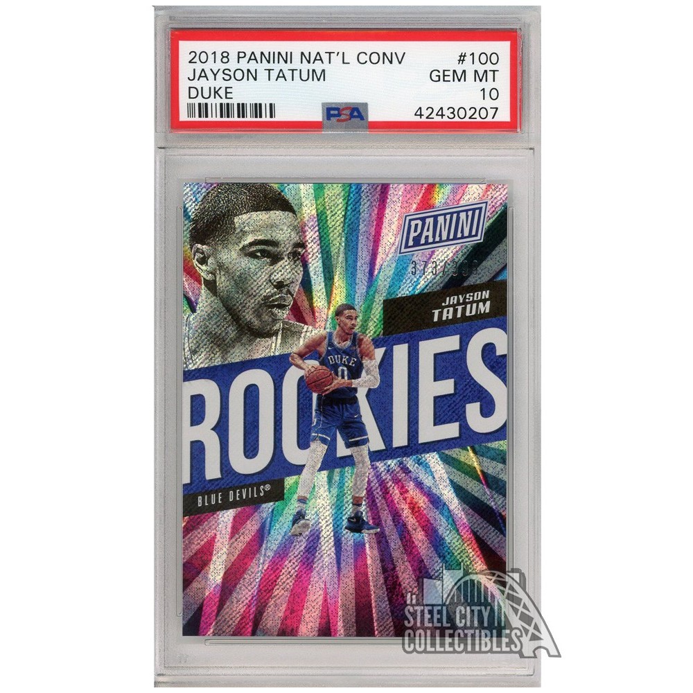 Jayson Tatum 2018 Panini National Convention Duke Card #100 373/399 PSA ...