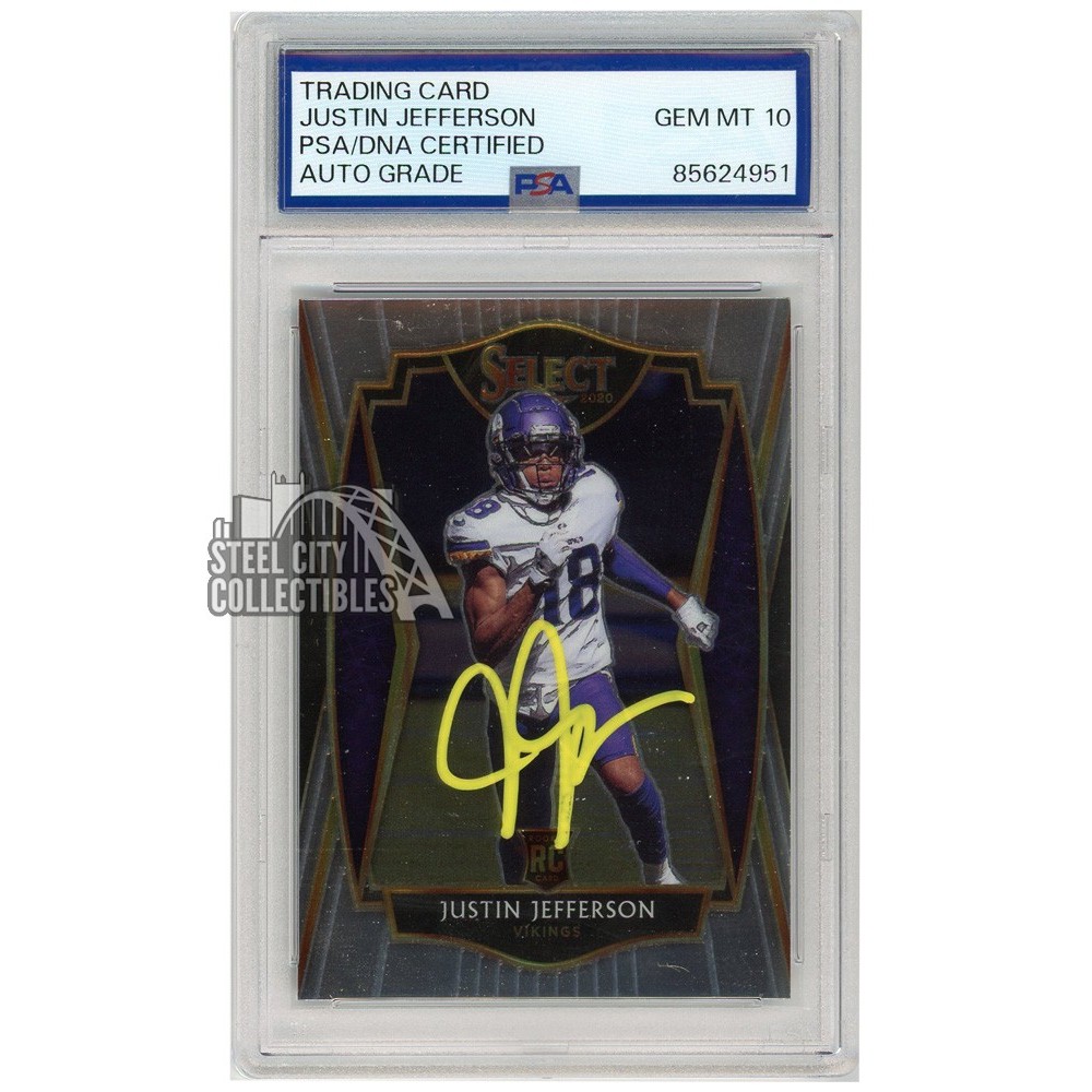Justin Jefferson 2020 Panini Select Premier Level Autograph Rookie Card ...