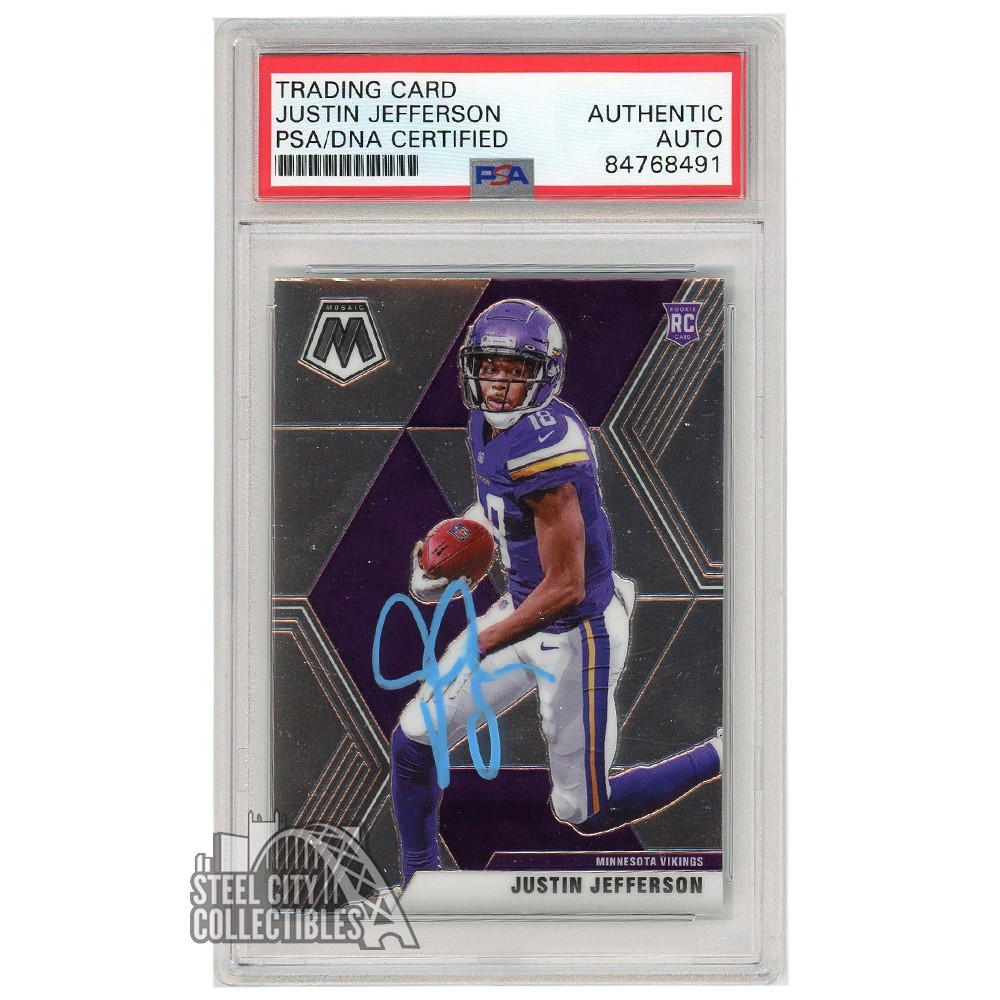 Justin Jefferson 2020 Panini Mosaic Autograph Rookie Card #209 PSA/DNA ...