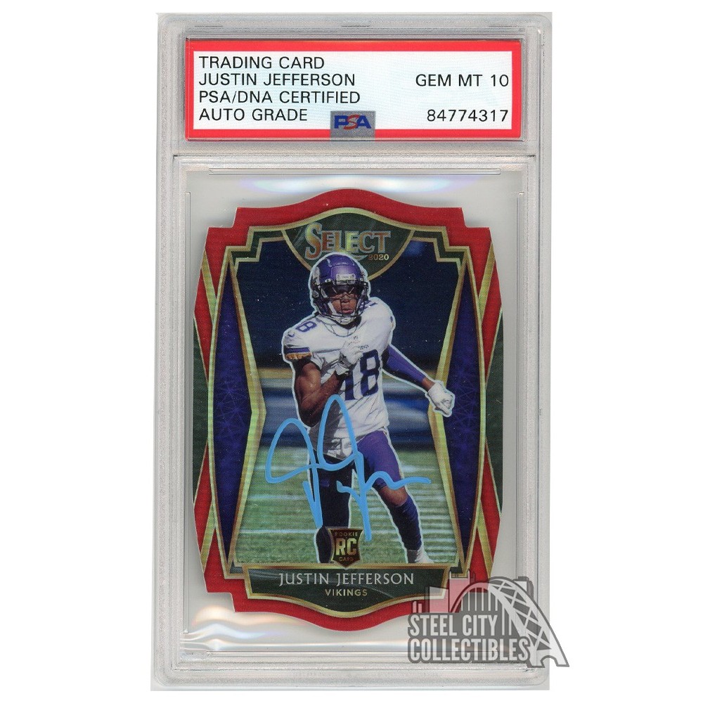 Justin Jefferson 2020 Panini Select Premier Level Red Die-Cut Autograph ...