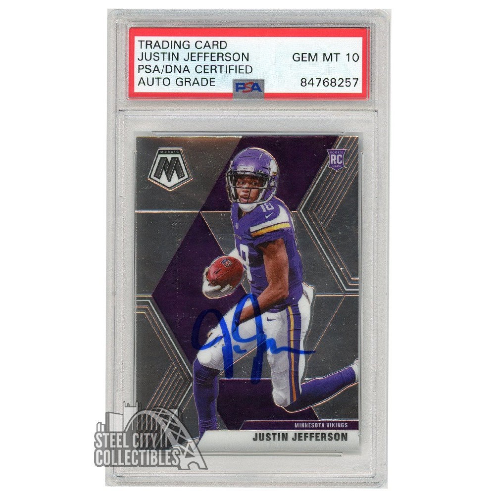 Justin Jefferson 2020 Panini Mosaic Autograph Rookie Card #209 PSA/DNA ...